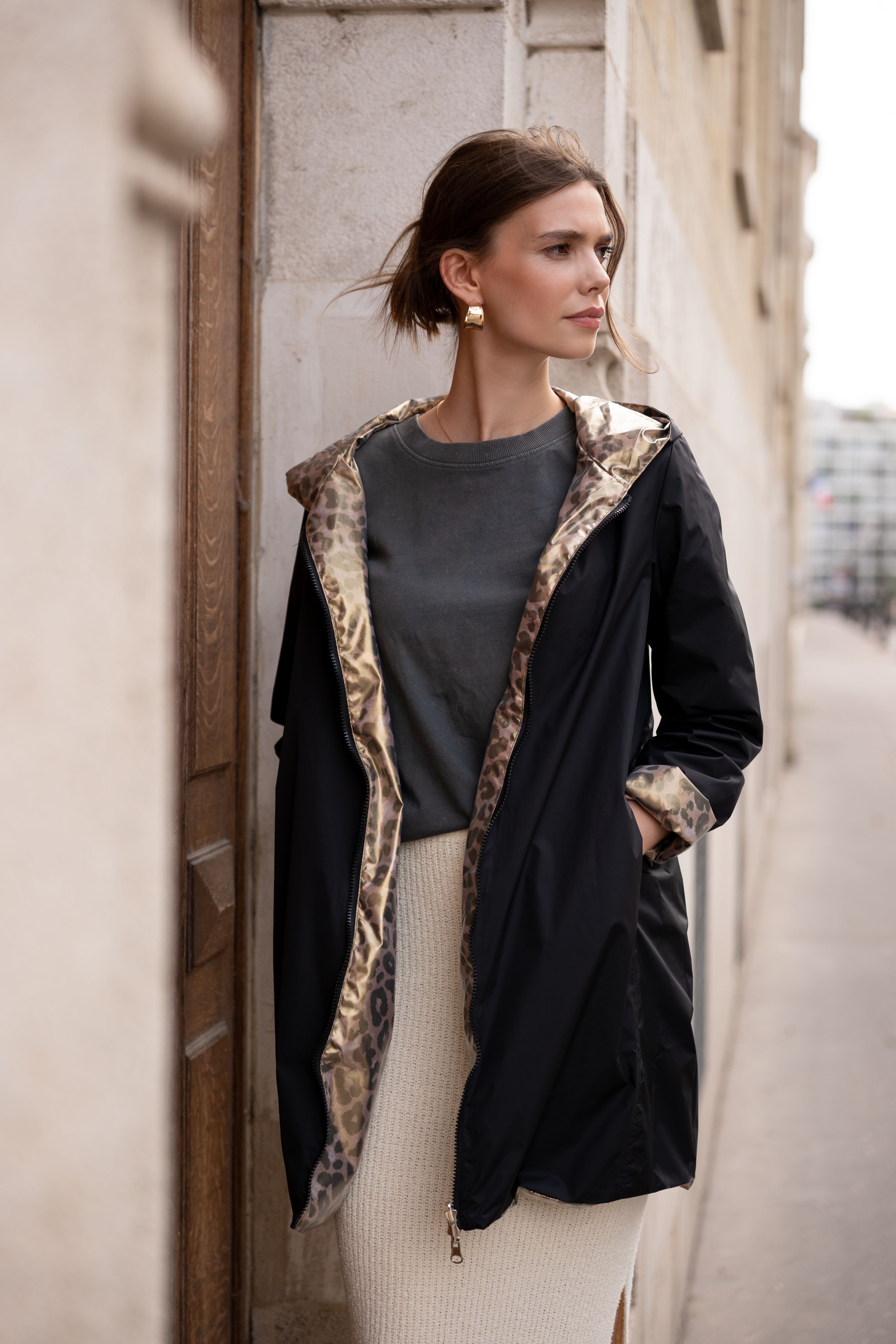 Parka reversible leopard | Découvrir les imperméables Laura Jo